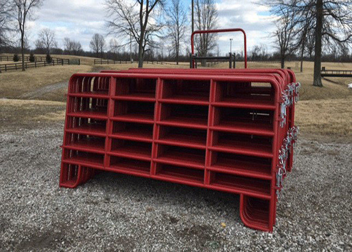 Red Power Coated Corral Fence Panel Vertical Post 50X50MM With Panel ...