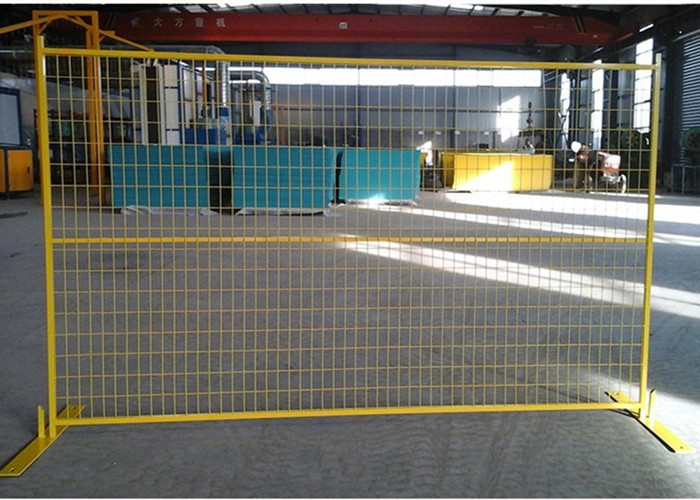Yellow Canada Temporary Fencing , Welded Steel Wire Mesh For Exhibitions