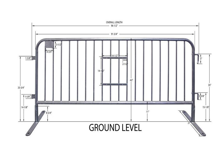 High Performance Crowd Control Barriers , Steel Traffic Barrier ISO ...