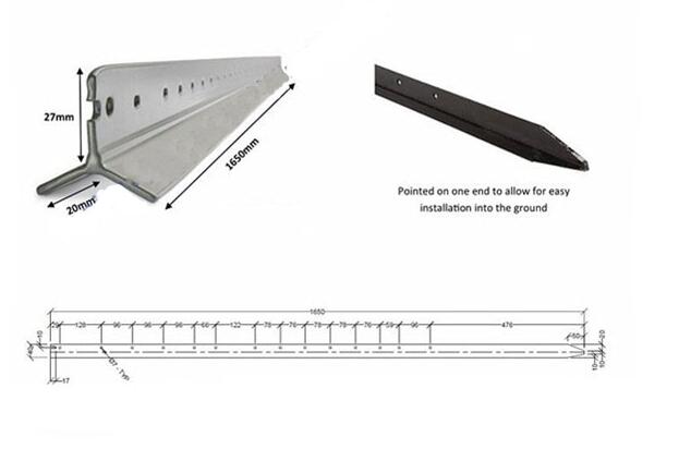 Black Painted Y Fence Post / Metal Fence Posts For Australia , New Zealand